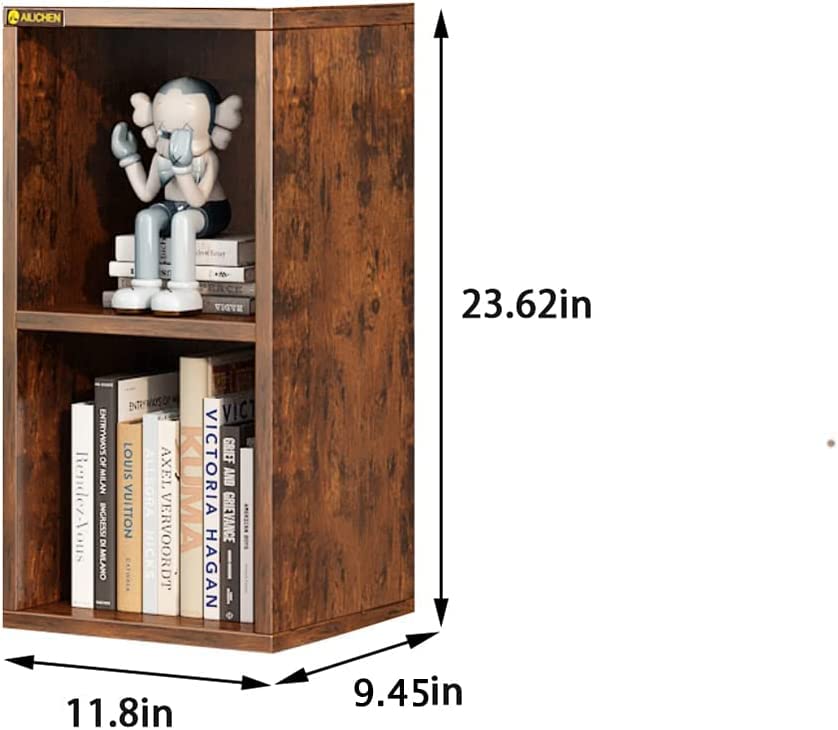 ALISENED Cube Shelf, Modern Small Spaces Storage Organizer Bookcase Display Rack for Bedroom, Library, Living Room, Home, Office Decor, Brown