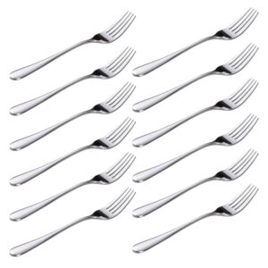 senzeal 12pcs stainless steel dessert fork set 5.5 inch mirror finish salad forks cake fork for home kitchen restaurant bar parties events wedding