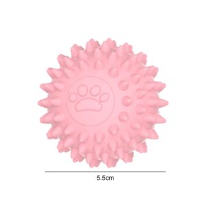 leasote Dog Chew Toys, Paw Print Ball Dog Chewing Ball Toy, Interactive Dog Teeth Molar Toy for Small Medium Large Puppy Dogs Pink M