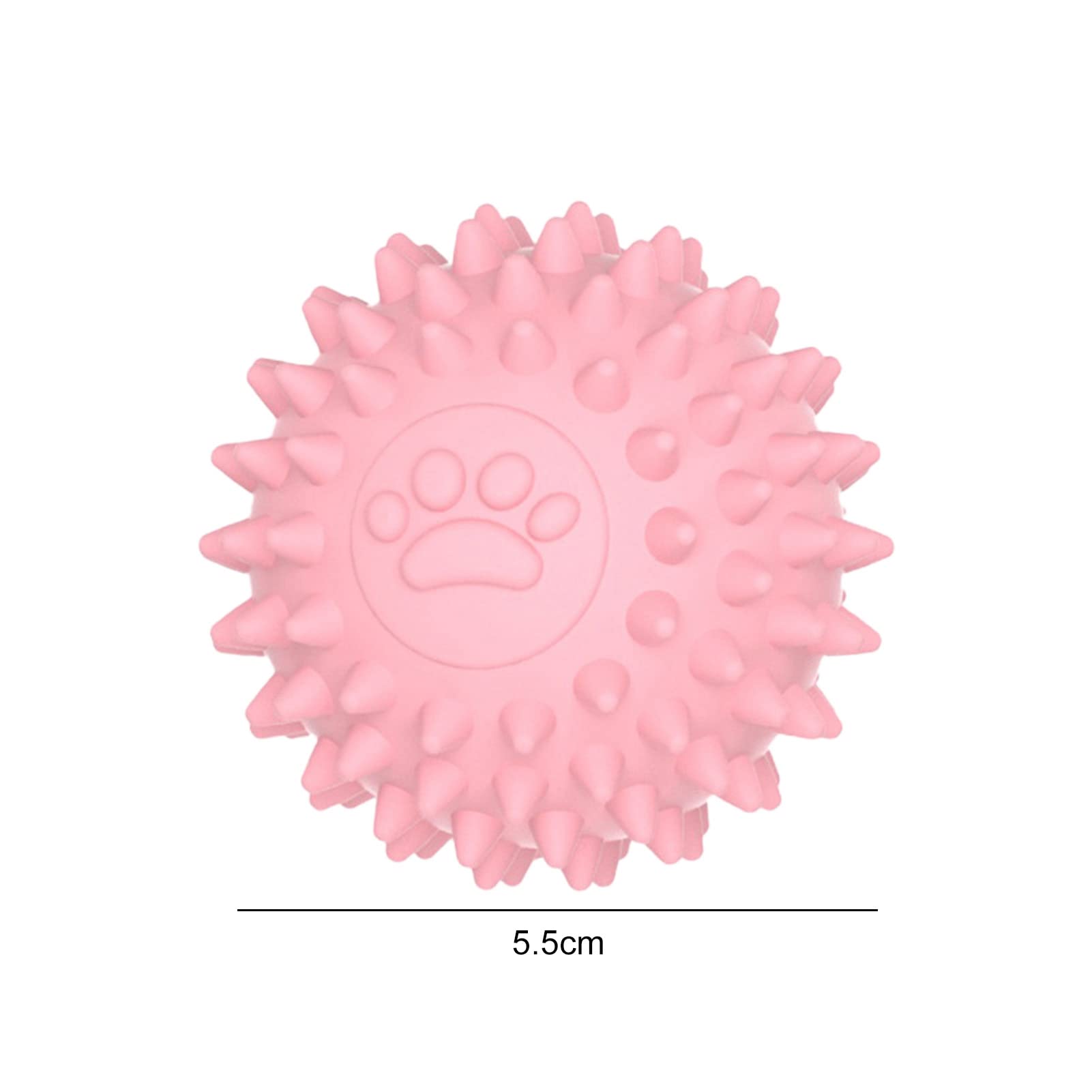 leasote Dog Chew Toys, Paw Print Ball Dog Chewing Ball Toy, Interactive Dog Teeth Molar Toy for Small Medium Large Puppy Dogs Pink M