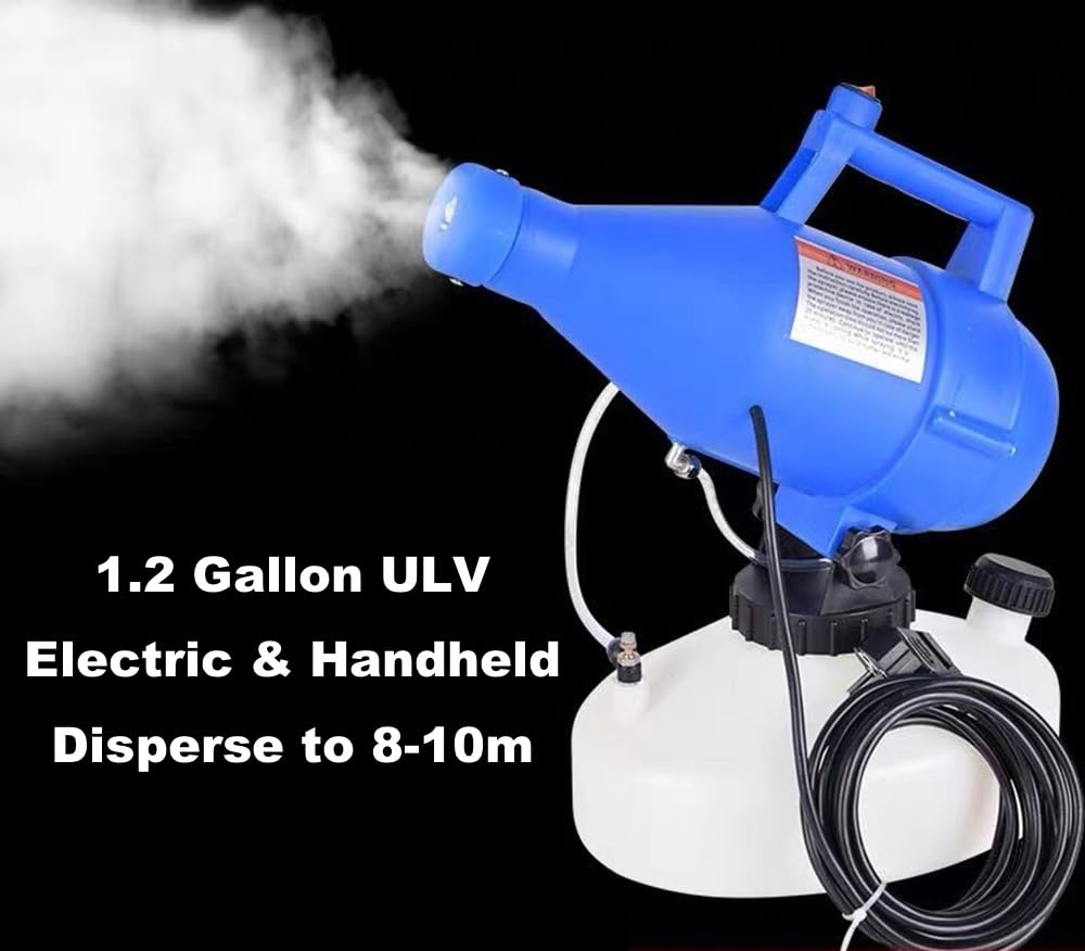 1.2 Gallon ULV Sprayer, Electric Mister, Environmental Atomizer Home Spray Indoor Outdoor Mist Maker for Office Restaurant Hotel Church School Theater Workshop Garden Yard (1pc)