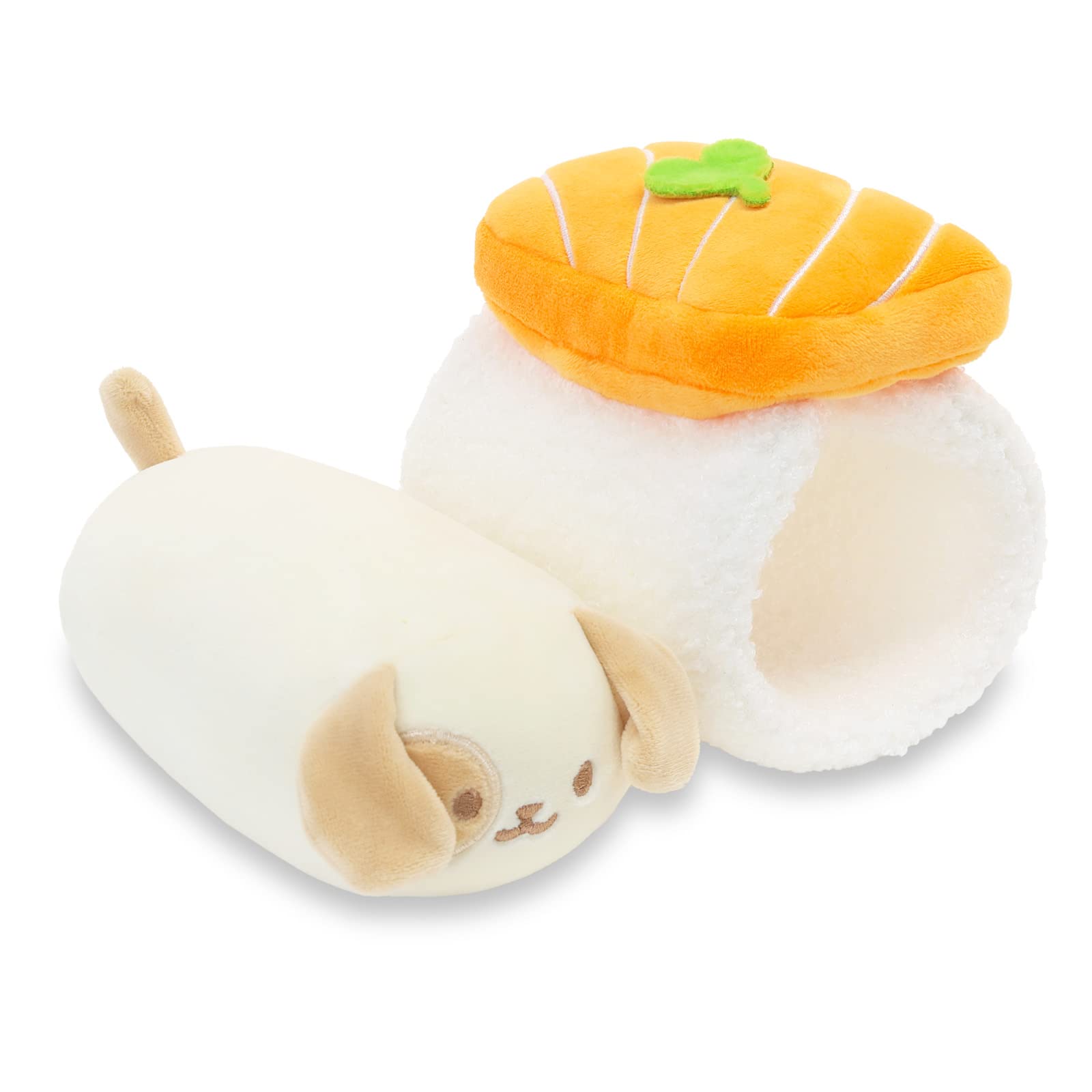 Anirollz Stuffed Animal Plush Toy – Small Sushi Food Theme Outfitz Plush Doll | Soft, Squishy, Warm, Cute, Comfort, Safe | Birthday Gift Pillow with Puppy Dog in Salmon Sushi 6" Puppiroll