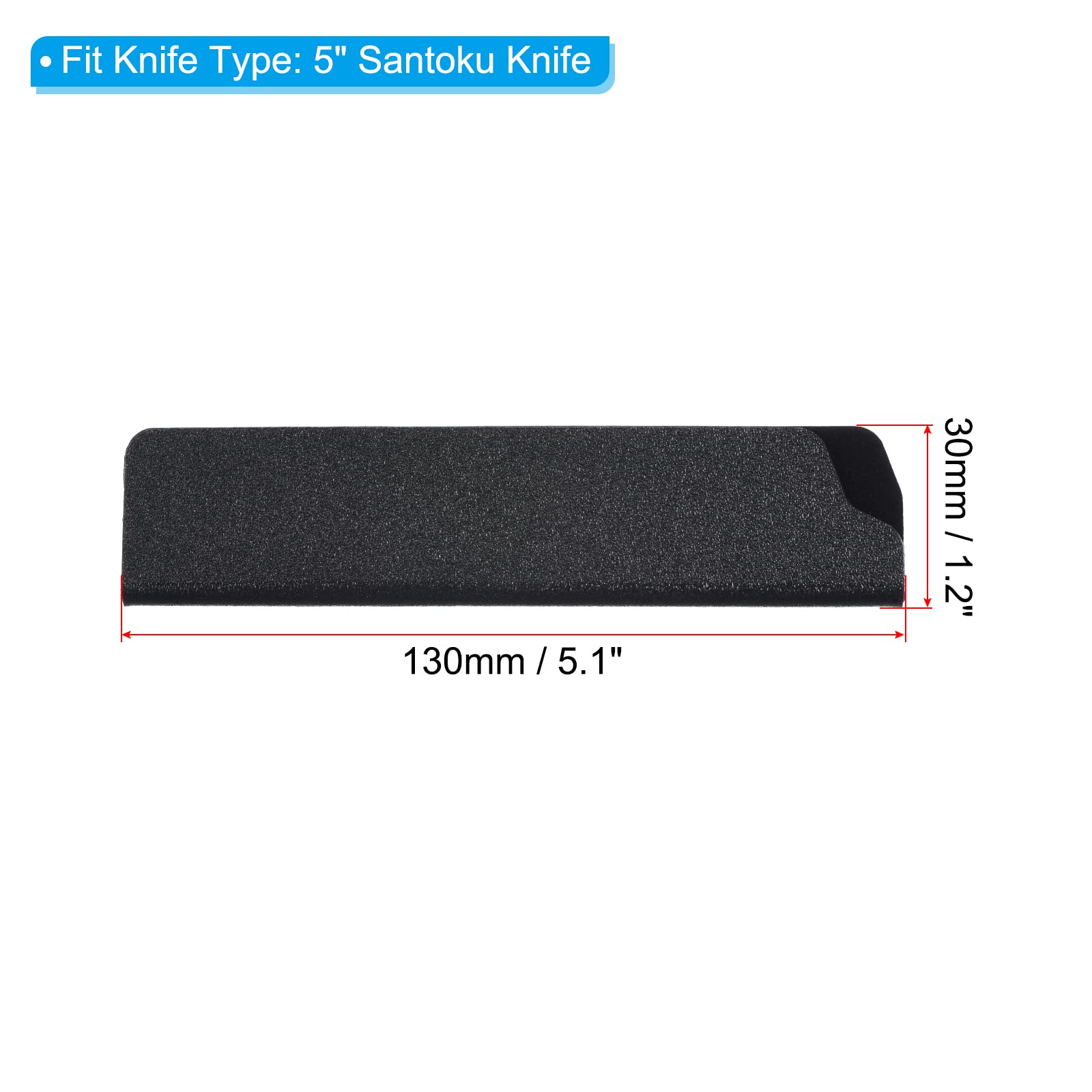 PATIKIL ABS Knife Cover Sleeves for 5" Santoku Knife, Knives Edge Guard Blade Protector Universal Knife Sheath for Home Kitchen, Black