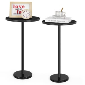 round side table small end table set of 2 black round coffee table modern nightstand kids bedside table outdoor accent table for small spaces living room bedroom patio