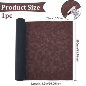 BENECREAT 59x13.7 Inches Suede Leather, Frosted Faux Leather Roll Brown Soft Faux Suede PU Suede Sheets Leatherette Fabric for DIY Projects, Photography Background Decorations