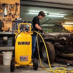 Dewalt DXCM251.COM 2 HP 25 Gallon 200 Max PSI 7.7 SCFM @ 40 PSI 6.2 SCFM @ 90 PSI Oil-Lubed Belt Drive Electric Portable Vertical Air Compressor