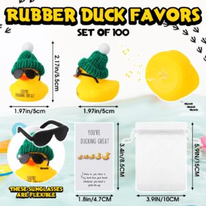 Jenaai 100 Sets Inspirational Mini Rubber Ducks Bulk You're Ducking Great Ducks with Cheer Up Cards Employee Thank You Gifts for Students Teachers Coworker Appreciation Favors