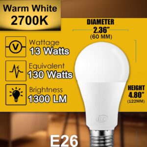 ILC Alexa Light Bulbs (130 Watt Equivalent) Smart Light Bulbs Work with Alexa Required Echo Device, 1300 Lumens, Color Changing Warm White 2700K, 13W Bright LED Bulbs (4 Pack)