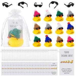 jenaai 100 sets inspirational mini rubber ducks bulk you're ducking great ducks with cheer up cards employee thank you gifts for students teachers coworker appreciation favors