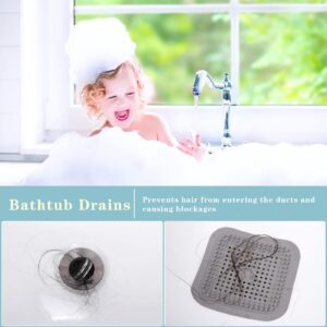 QSCFKL Hair Shower Drain Catcher,2PACK Hair Stopper for Shower Drain with Suction Cup, Easy to Install Suit for Bathroom,Bathtub and Kitchen