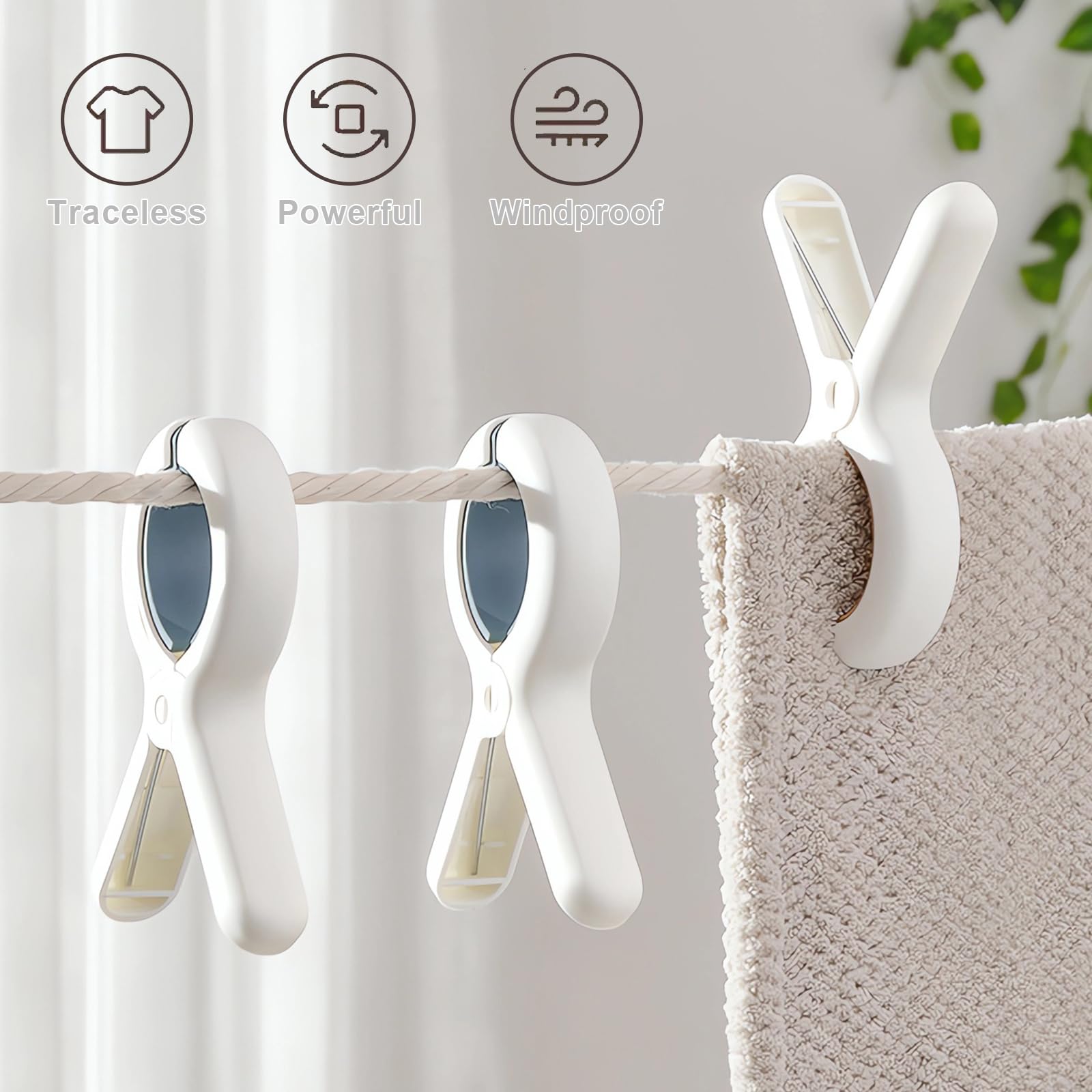 Beach Towel Clips Heavy Duty Plastic Clothes Pins for Beach Chairs Cruise Pool Lounge Set of 6 Outdoor Laundry Clamps for Hanging Clothes DIY Crafts