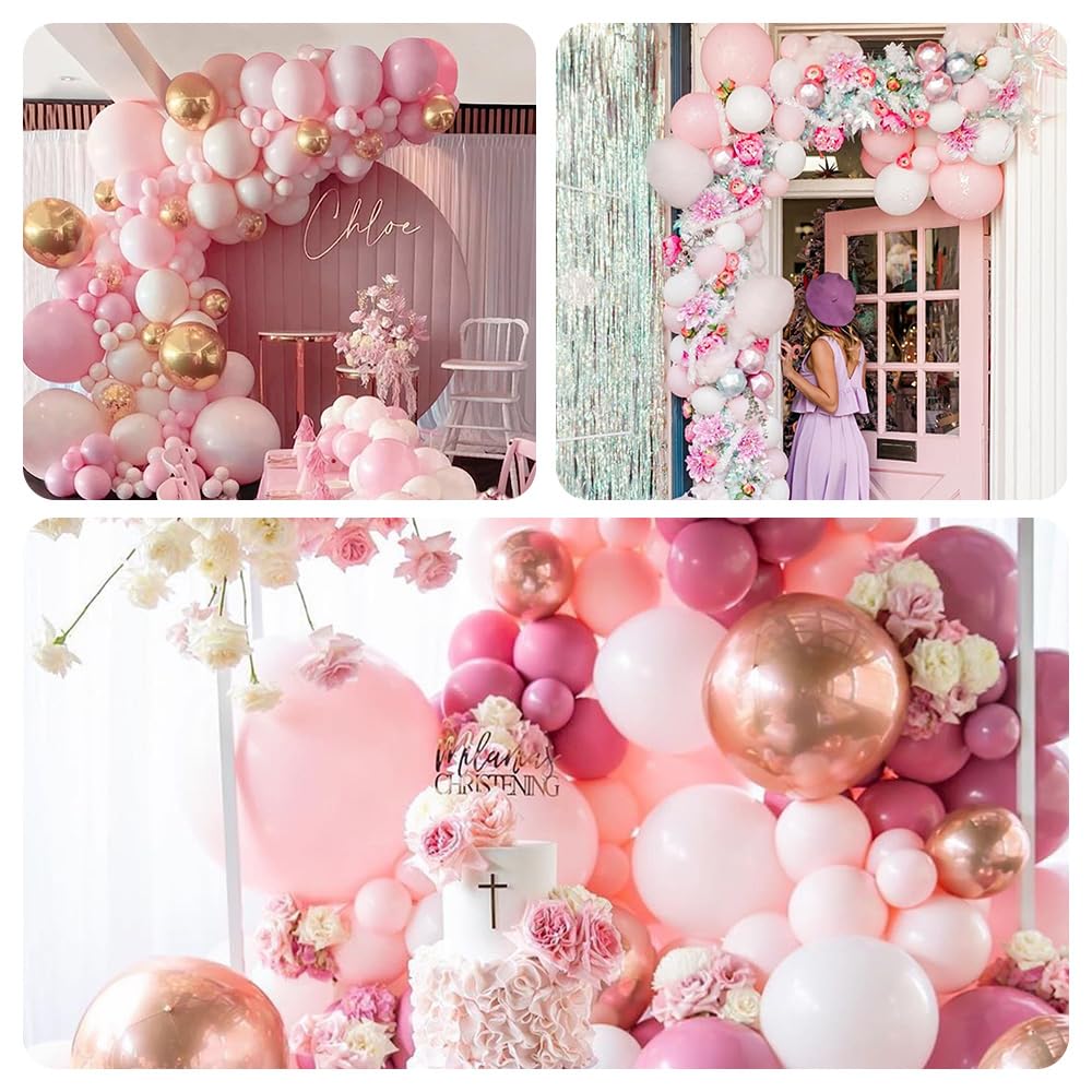 Easter Balloons 60Pcs Balloons 12 Inch Light Pink Balloons Happy Birthday Balloon for Arch Decoration Latex Balloons Bachelorette Balloons Matte Balloons for Wedding Party Graduation Baby Shower