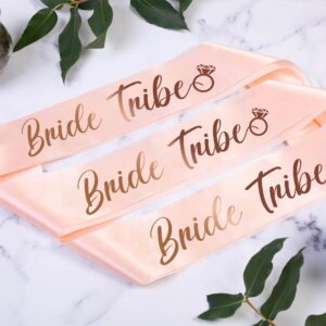 PartyGifts&beyond Bride to Be Sash and Veil Set Bridal Shower Gifts Bride Tribe Sash Bachelorette Party Favors Sash(11 Sets)