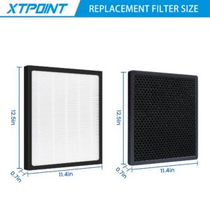 2 Packs HSP001 H13 Filter Replacement Compatible with Smart Air Purifiers HSP001, 4 in 2 H13 True HEPA Filter with Activated Carbon Pre-Filter