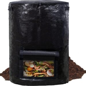 Compost bin Bags,Big Compost Bag,Garden Compost bin Bags,80 Gallon Compost bin for Garden Yard Garbage cans (Black 1pc)