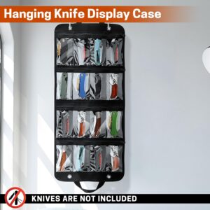 SWISSELITE Knife Display Bag, Felt Knife Display Case, Foldable Knife Storage Holder, Knife Carrying Organizer with 16 Slots