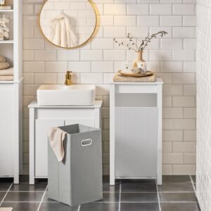 haotian laundry cabinet laundry chest bathroom cabinet storage cabinet with laundry basket, white bzr100-w