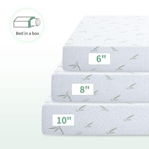 Dyonery 8 Inch Queen Memory Foam Mattress, Cooling Green Tea Gel Mattress in a Box, Rayon Mattress for Breathable Sleep, Made in USA, Certipur-Us Certified, Medium Mattress, 60x80x8”