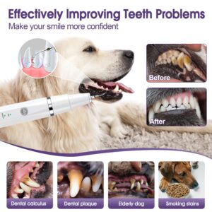 VVHOMIFE Dog Teeth Cleaning Kit-Dog Tooth Plaque Remover-Ultimate Pet Dental Care Kit - Ultrasonic Teeth Cleaner and Plaque Remover for Dogs | Complete Oral Hygiene Solution-White