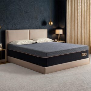 EGOHOME 12 Inch California King Mattress, Copper Gel Cooling Memory Foam Mattress for Back Pain Relief,Therapeutic Double Mattress Bed in a Box, Made in USA, CertiPUR-US Certified, 72x84x12 Black