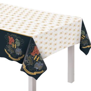 harry potter hogwarts united plastic party table cover - 54" x 96" | multi-color | 1 pc.