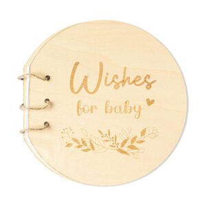 cjiangpo baby shower guest book alternatives wood baby shower sign in guest book, wishes for baby shower advice book with 35 blank pages baby memory book guestbook keepsake gifts for new parents