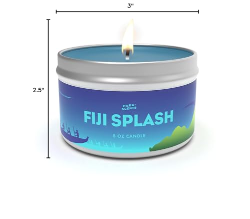 Park Scents Fiji Splash Candle - Accurate Smell Like The Smell of The Fiji Island Scene in Soarin' Around The World - Epcot, Disneyworld - Natural Soy Blend - Handmade in The USA | 8 oz. Tin