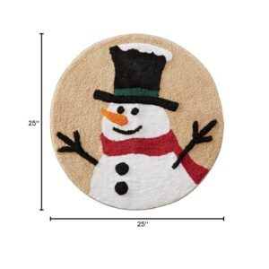 SKL Home Christmas/Winter Rustic Plaid Snowman Rug for Bath/Kitchen & Gift, Multi