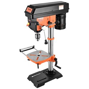 VEVOR 12 in Benchtop Drill Press, 5 Amp 120V, Variable Speed Cast Iron Bench Drill Press, 12 in Swing Distance 0-45° Tiltling Worktable with Laser Work Light, Tabletop Drilling Machine for Wood Metal