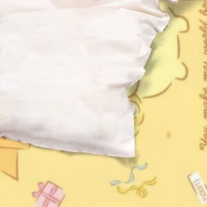 Anime 3 Piece Bedding Set Printed Duvet Cover Set Pompompurin Printed Bed Comforter Cover Quilt Covers with Pillowcases for Your Own Bedroom Yellow Cute Puppy