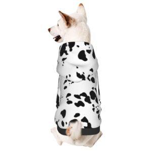 Dalmatian Print Pet Dog Cat Hoodies with Pocket Halloween Cosplay Clothes Costume Sweaters Outfits Pullover Sweatshirt for Large Medium Small Dogs Size Medium