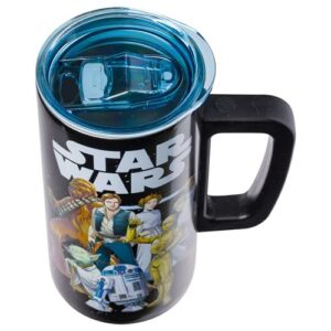 Silver Buffalo Star Wars Group Shot Double Wall Stainless Steel Coffee Mug with Handle, 15 Ounces