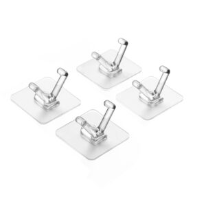 steon razor holder for shower, adhesive shower razor holder removable and reusable waterproof shaver holder hanger hooks for bathroom kitchen to organize loofah towel robe plug coat (4 pack)