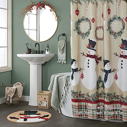 SKL Home Christmas/Winter Rustic Plaid Snowman Rug for Bath/Kitchen & Gift, Multi