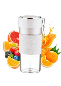 portable blender 300ml - waterproof personal blender for shakes and smoothies - type-c usb rechargeable mini blender - sharp blades, bpa-free jar - modern colors - elegant cordless travel blender