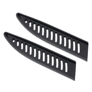 patikil pp safety knife cover sleeves for 5" utility knife, 2 pack knives edge guard blade protector universal knife sheath for kitchen, black