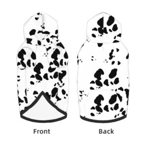 Dalmatian Print Pet Dog Cat Hoodies with Pocket Halloween Cosplay Clothes Costume Sweaters Outfits Pullover Sweatshirt for Large Medium Small Dogs Size Medium