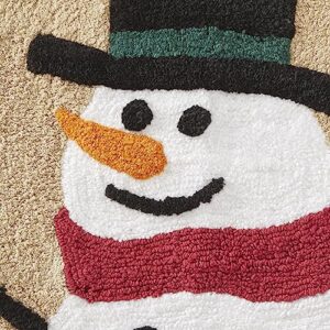 SKL Home Christmas/Winter Rustic Plaid Snowman Rug for Bath/Kitchen & Gift, Multi