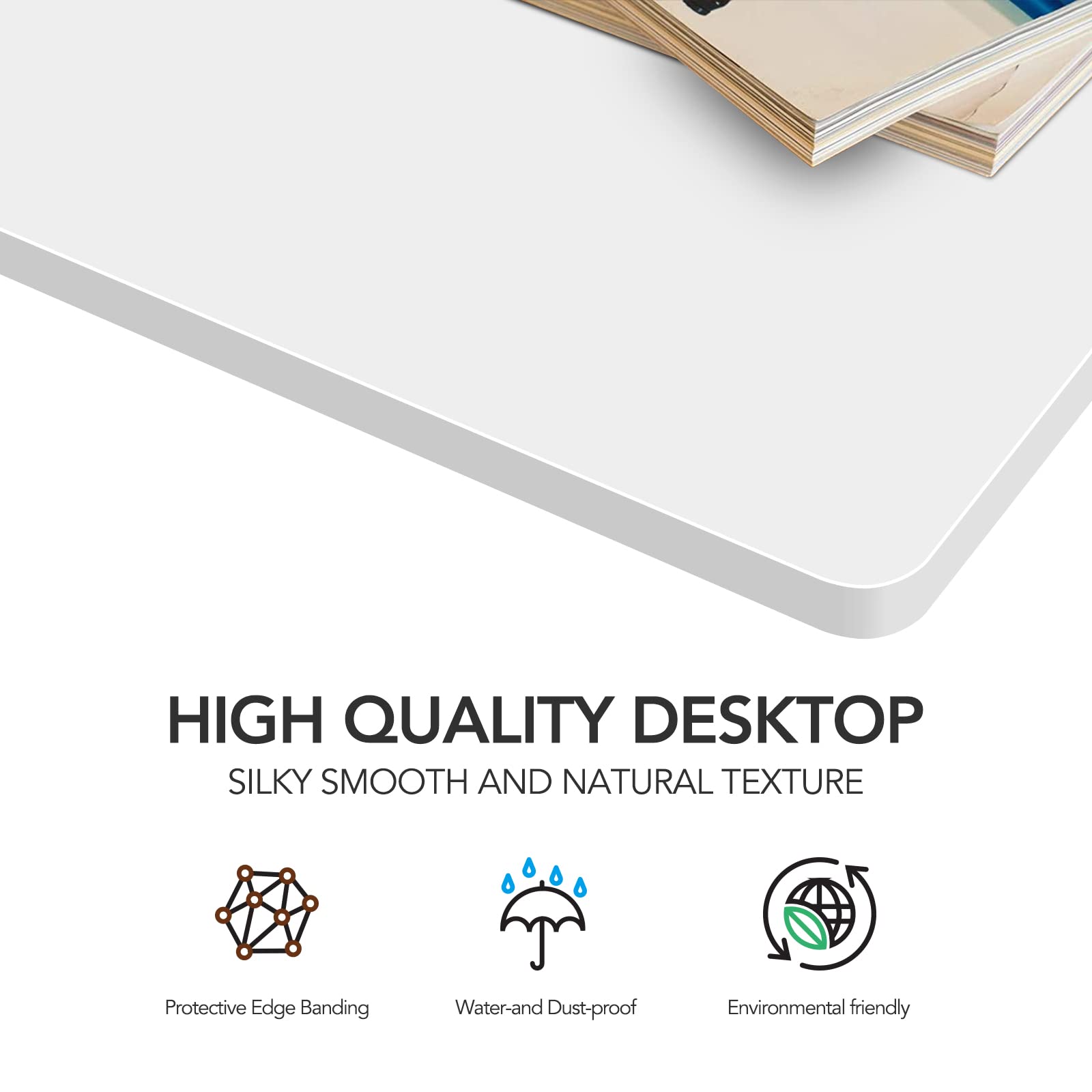 SANODESK Whole-Piece Particle Board Table Top for Standing Desk and Home Office Desk DIY, 40x24x1 Inch White Desk Top