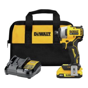 dewalt dcf809d1 20v max atomic brushless compact lithium-ion 1/4 in. cordless impact drill driver kit (2 ah)