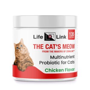 lifelink's the cat's meow | chewable multinutrient probiotic for cats | 135 day supply | from the makers of zobaline™