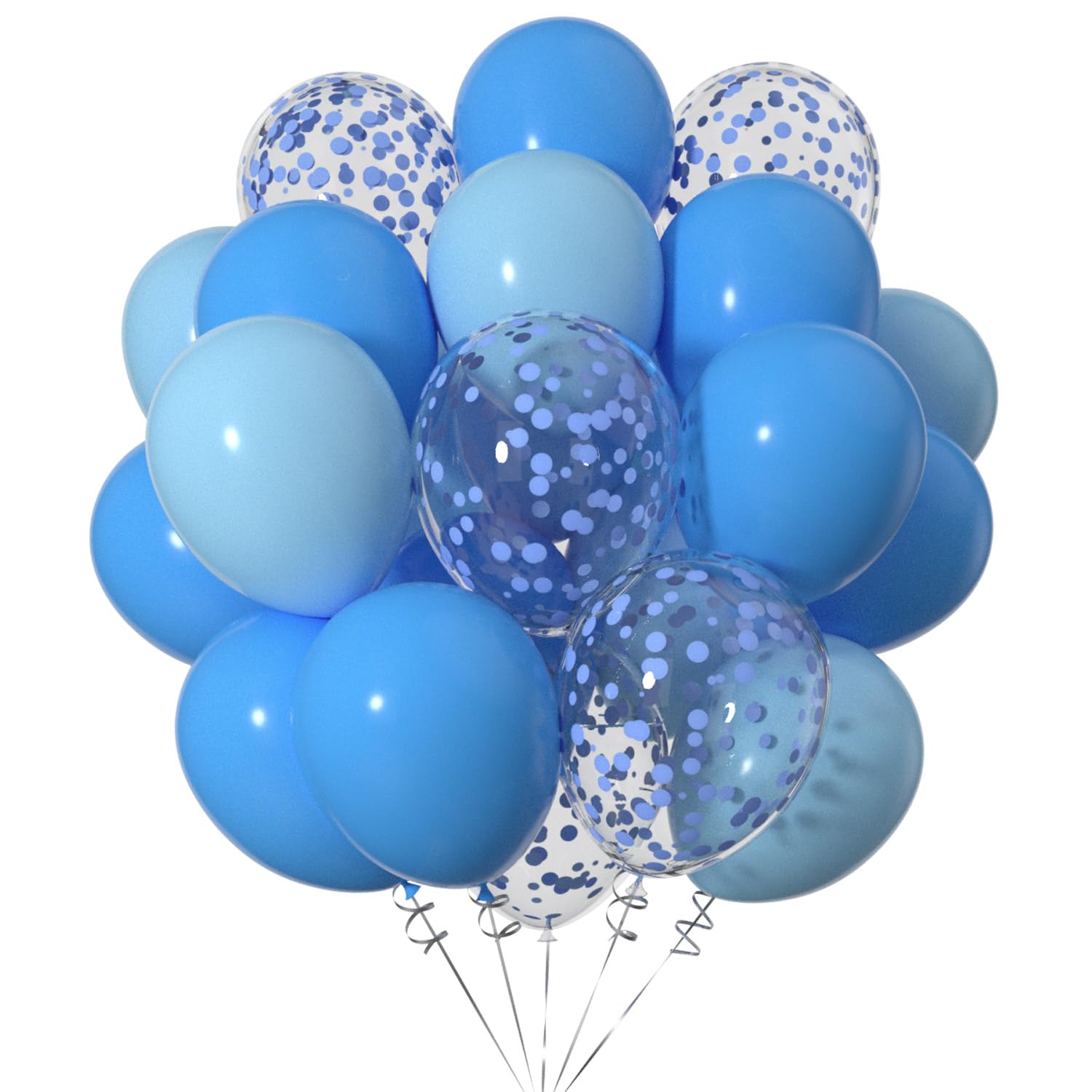 Capesaro Blue Balloons,12 Inch Light Blue Confetti Latex Balloons for Boys Party Decorations,Pack of 50