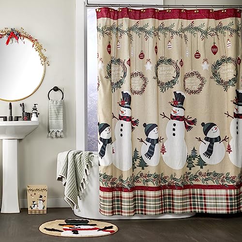 SKL Home Christmas/Winter Rustic Plaid Snowman Rug for Bath/Kitchen & Gift, Multi