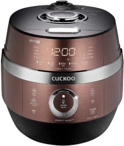 cuckoo crp-jhr1009f | 10-cup (uncooked) induction heating pressure rice cooker | 19 menu options, auto-clean, voice guide, made in korea | copper (renewed) (renewed)