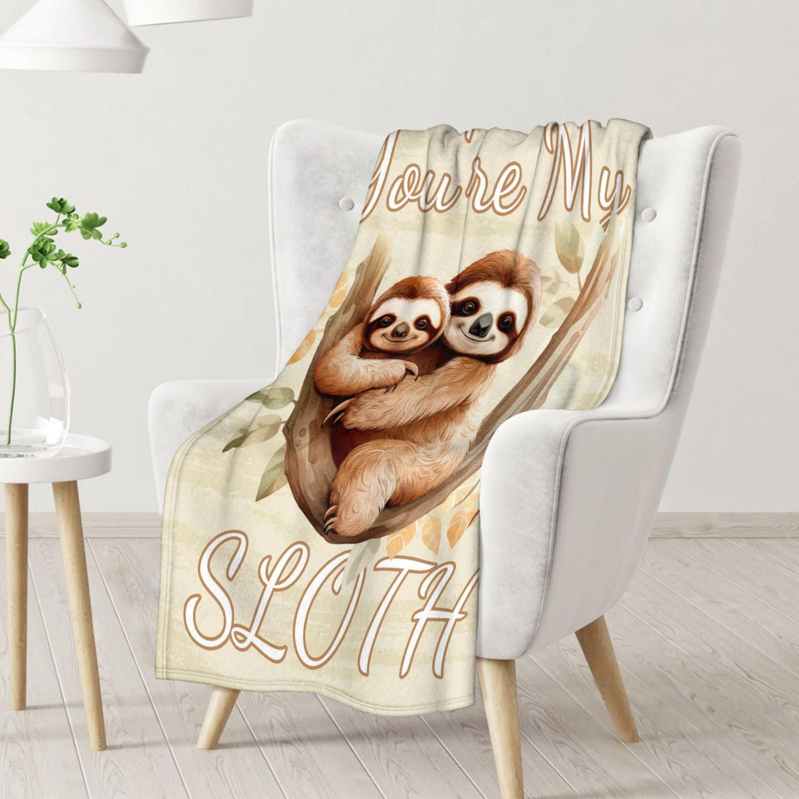 Sloth Blanket Gift for Mothers Day - 50x60 Inches Throw Size - Soft Fuzzy Plush Throws Mom Gift - Funny Throw Blanket for Bed, Couch, Sofa