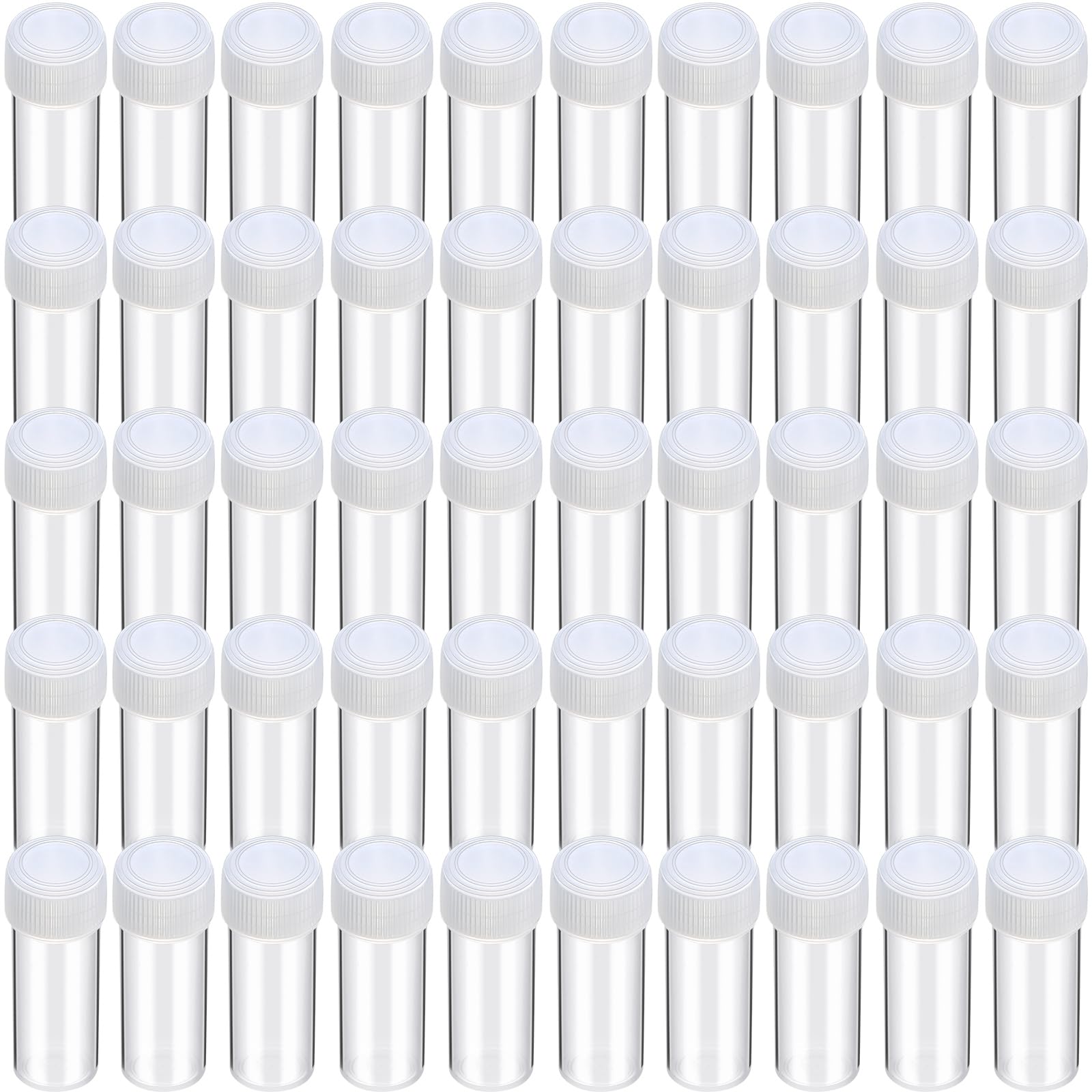 Lallisa 300 Pcs 5 ml Small Plastic Bottles Empty Pill Bottles Clear Plastic Vials with Caps Small Sample Bottles Lab Plastic Test Tubes for Travel Storage Portable Lab Supplies