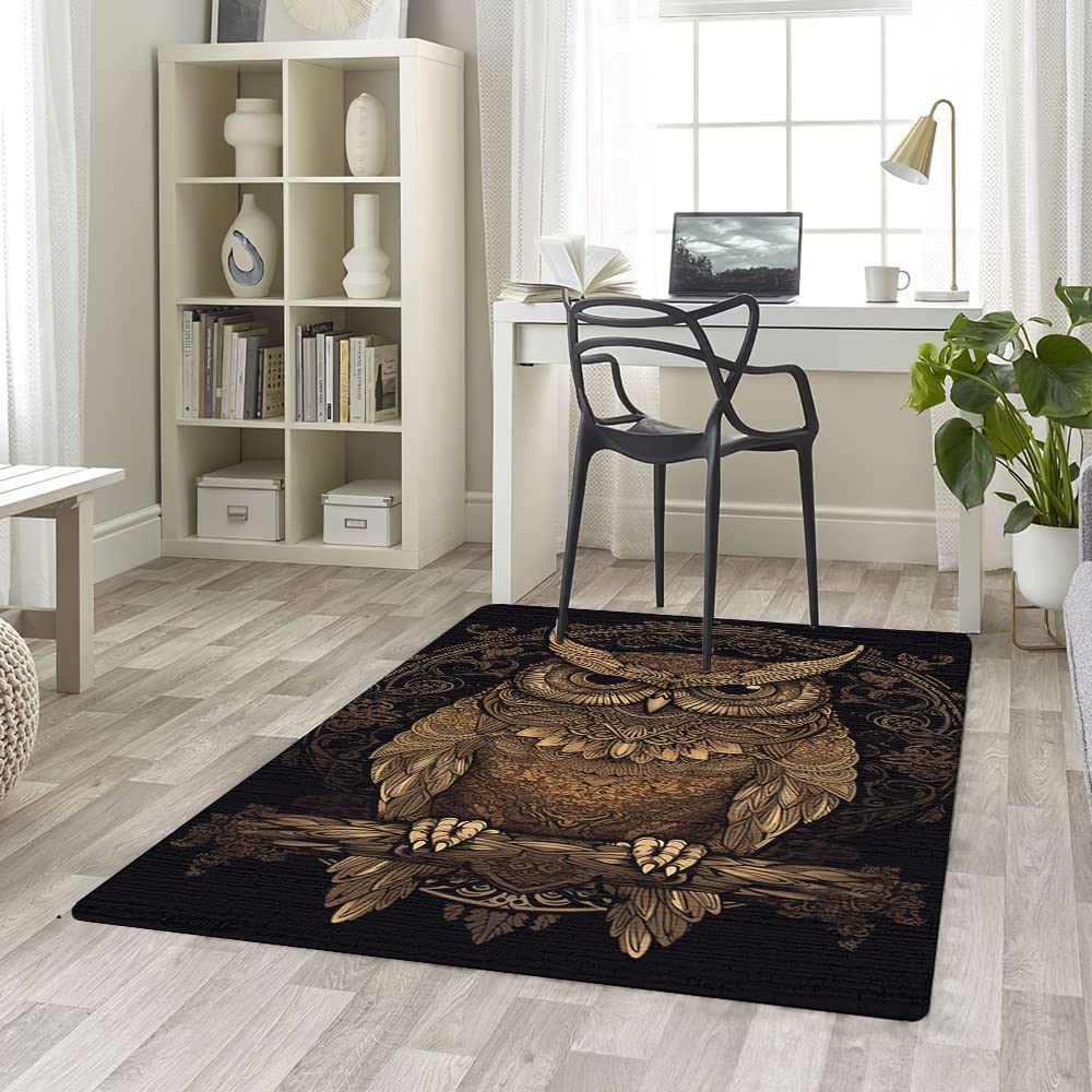 Customized Owl Bathroom Rugs - Owl Area Rug - Rug Runner Owls, Owl Carpets, Owl Rugs Home Decor 5x8, Fall Rugs with Owls, Lovely Owl Area Rug for Bedroom Playroom, Absorbent Non Slip Soft Owl Carpet