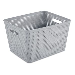 sterilite 6 pack plastic storage bin organization containers, tall baskets, cement