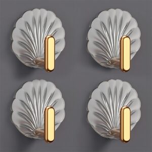 kintegood decorative wall self adhesive hooks, adhesive wall hooks for hanging heavy duty, over the door hooks key holder for wall, wall hook key purse hanger door hanger hook (4pcs)