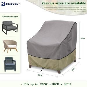 BRIVIC Patio Furniture Covers Waterproof for Chair, Outdoor Lawn Chair Covers Fits up to 29W x 30D x 36H inches(2Pack), Grey